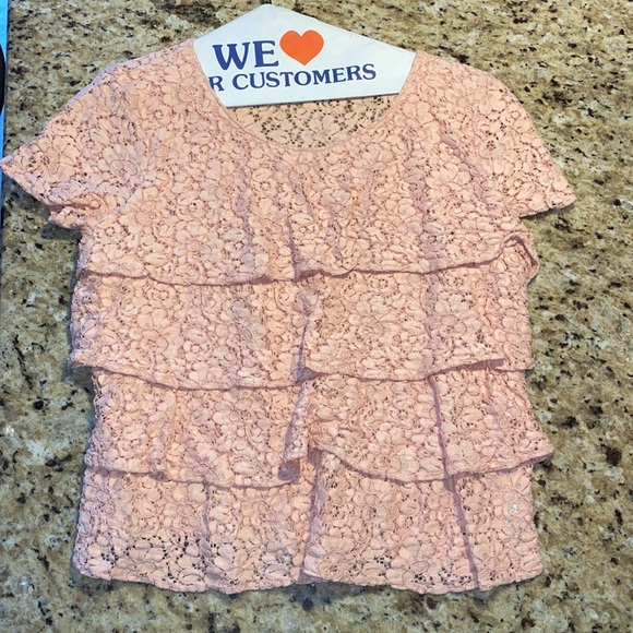 Zara | Tops | Zara Basics Ruffle Lace Top | Poshmark